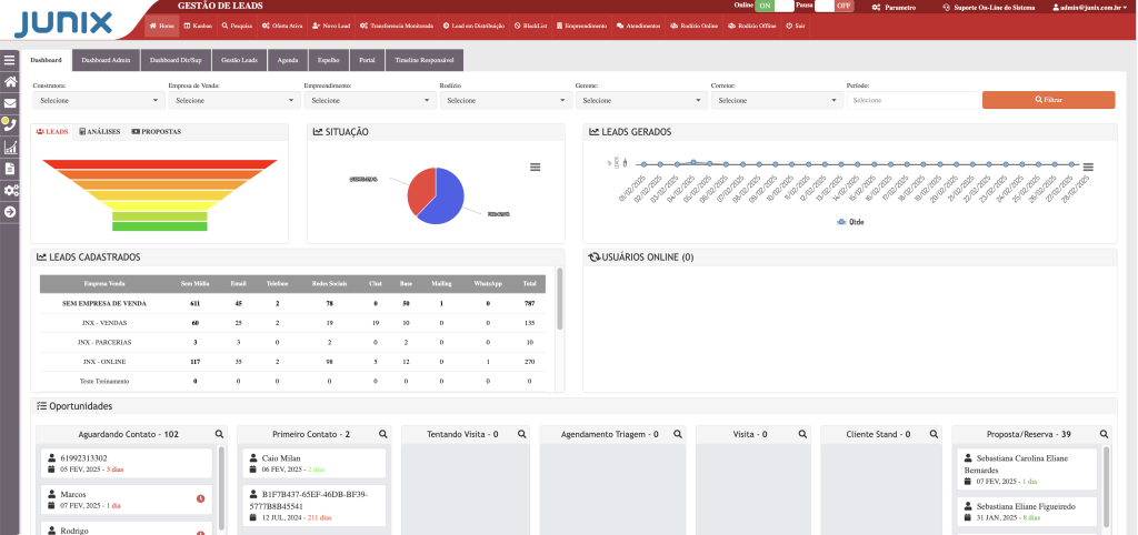 Gestão de Leads - Junix